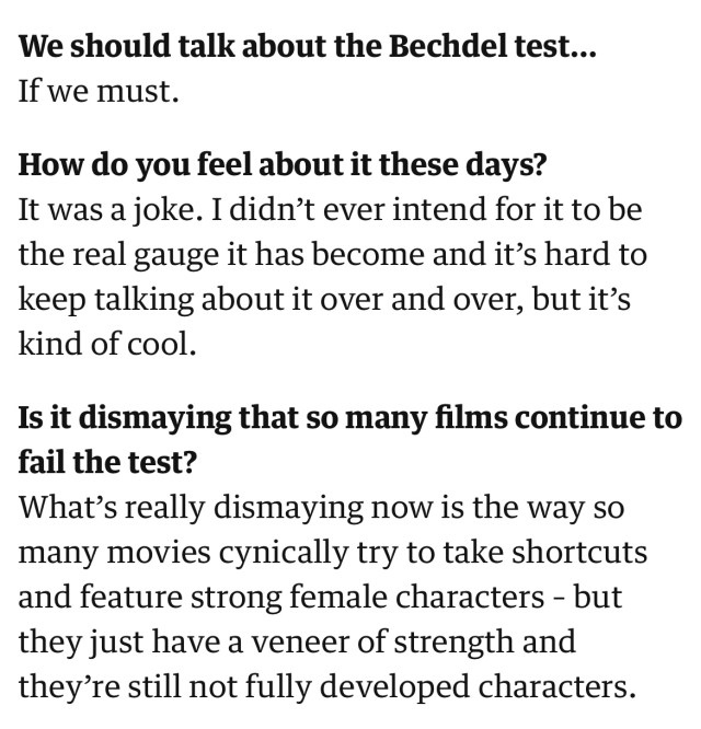 The origins of the Bechdel test | prior probability